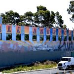 Graffiti and Mural Painted Out on 110 Freeway Mural | Fine Art ...
